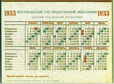 20th Century Soviet Calendar Reform